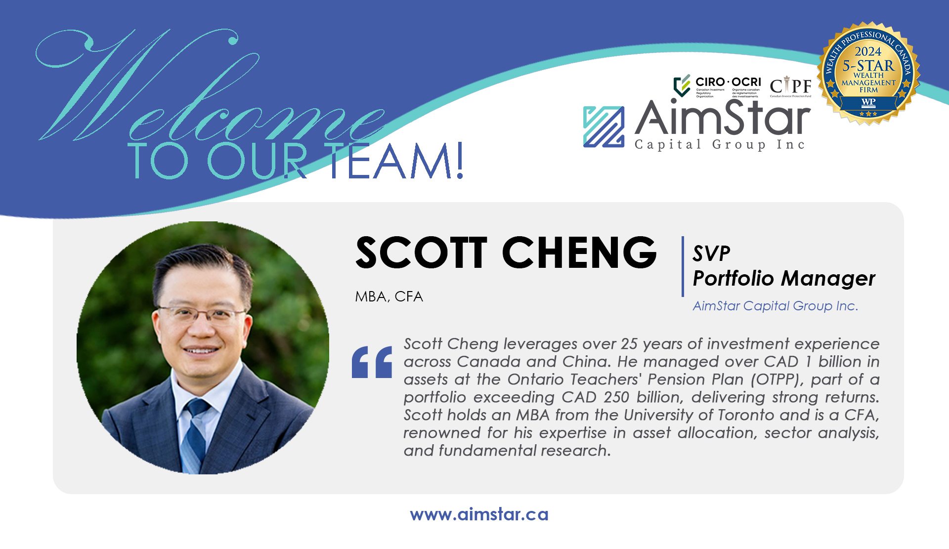 Welcome Scott Cheng to AimStar Capital Group Inc. as our SVP and ...